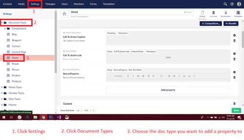 How To Add A Link To A Doc Type In Umbraco 8